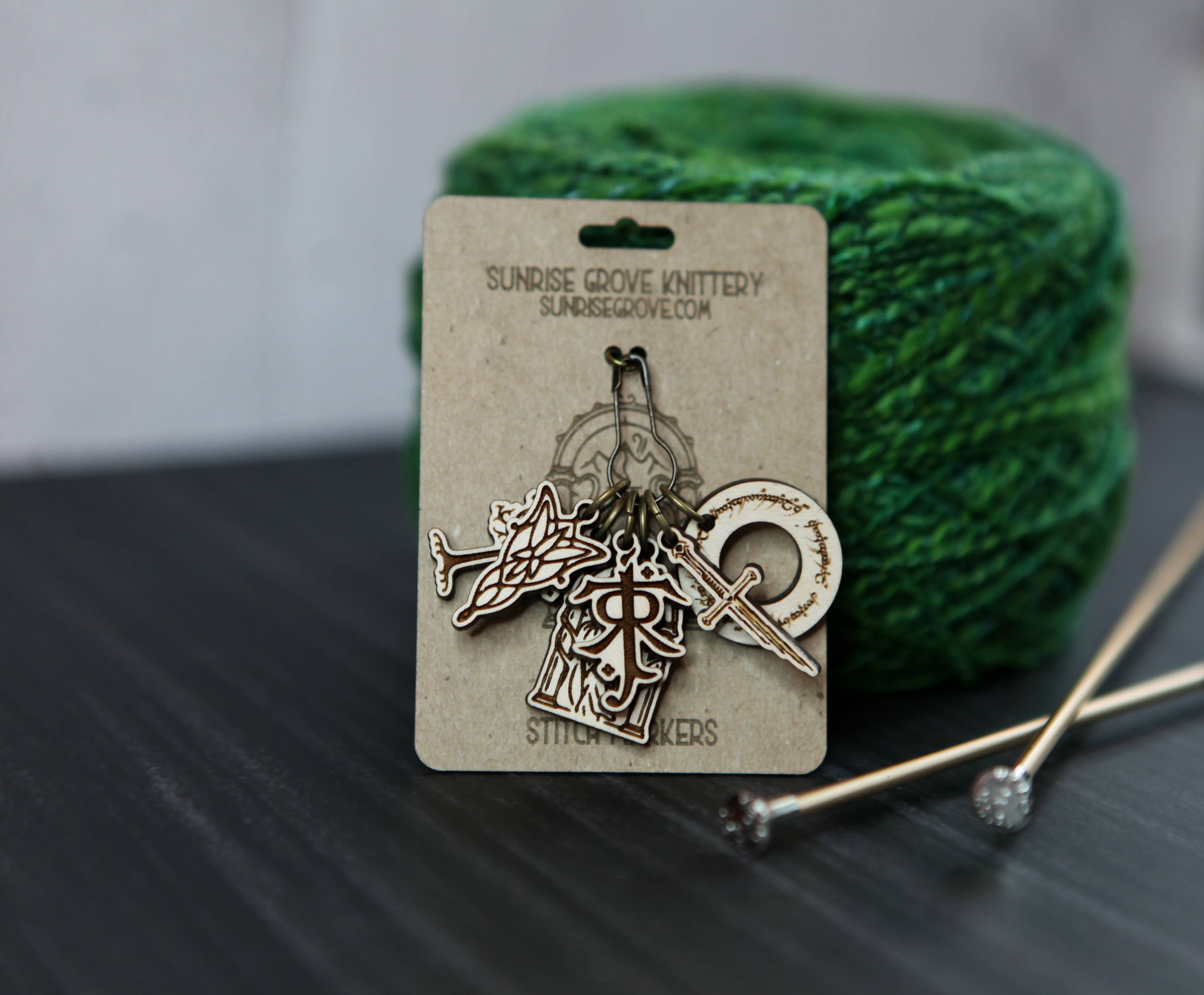 LOTR Tolkien Knitting Stitch Markers Set of 6 – Sugar River Yarns