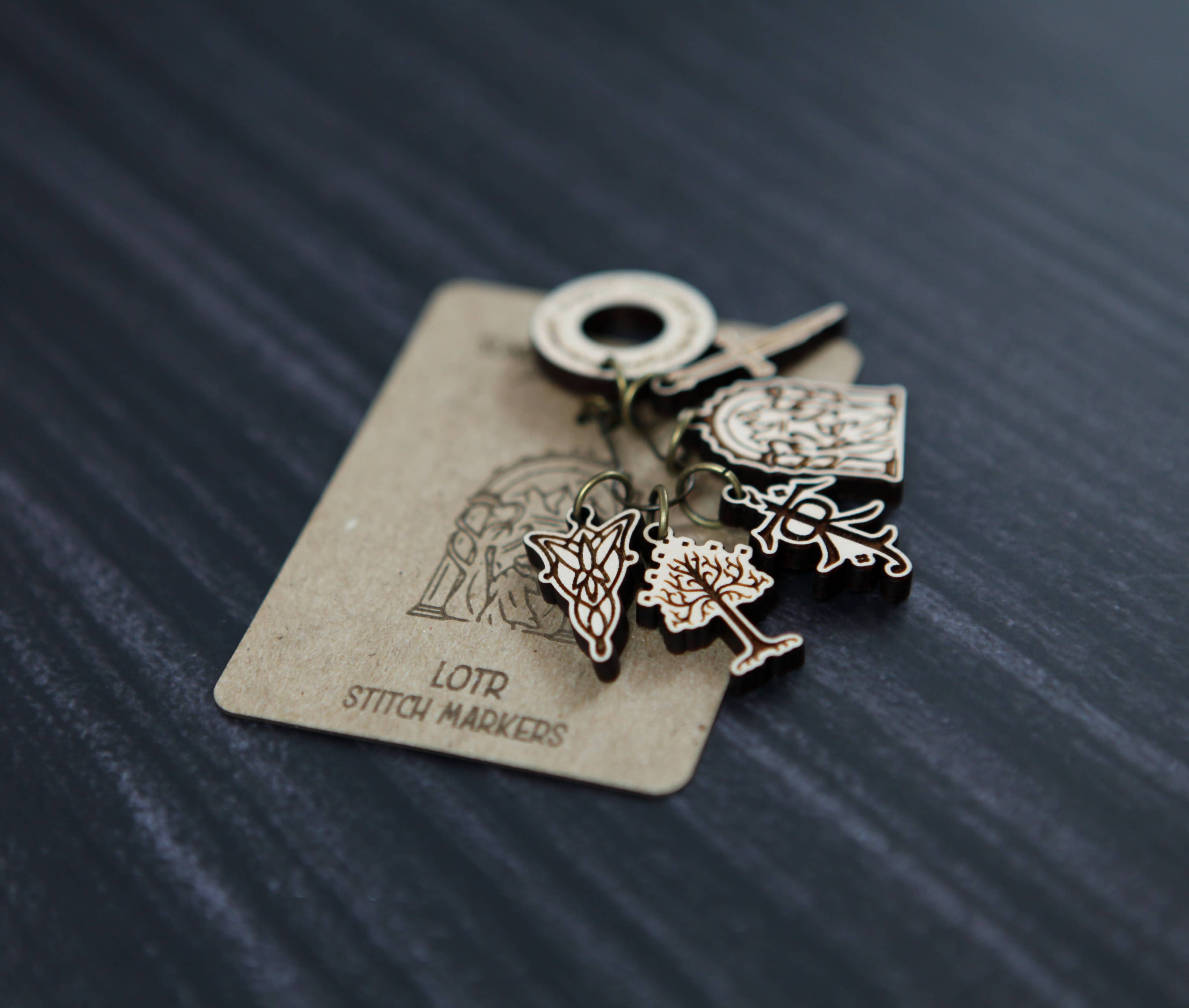LOTR Tolkien Knitting Stitch Markers Set of 6 – Sugar River Yarns